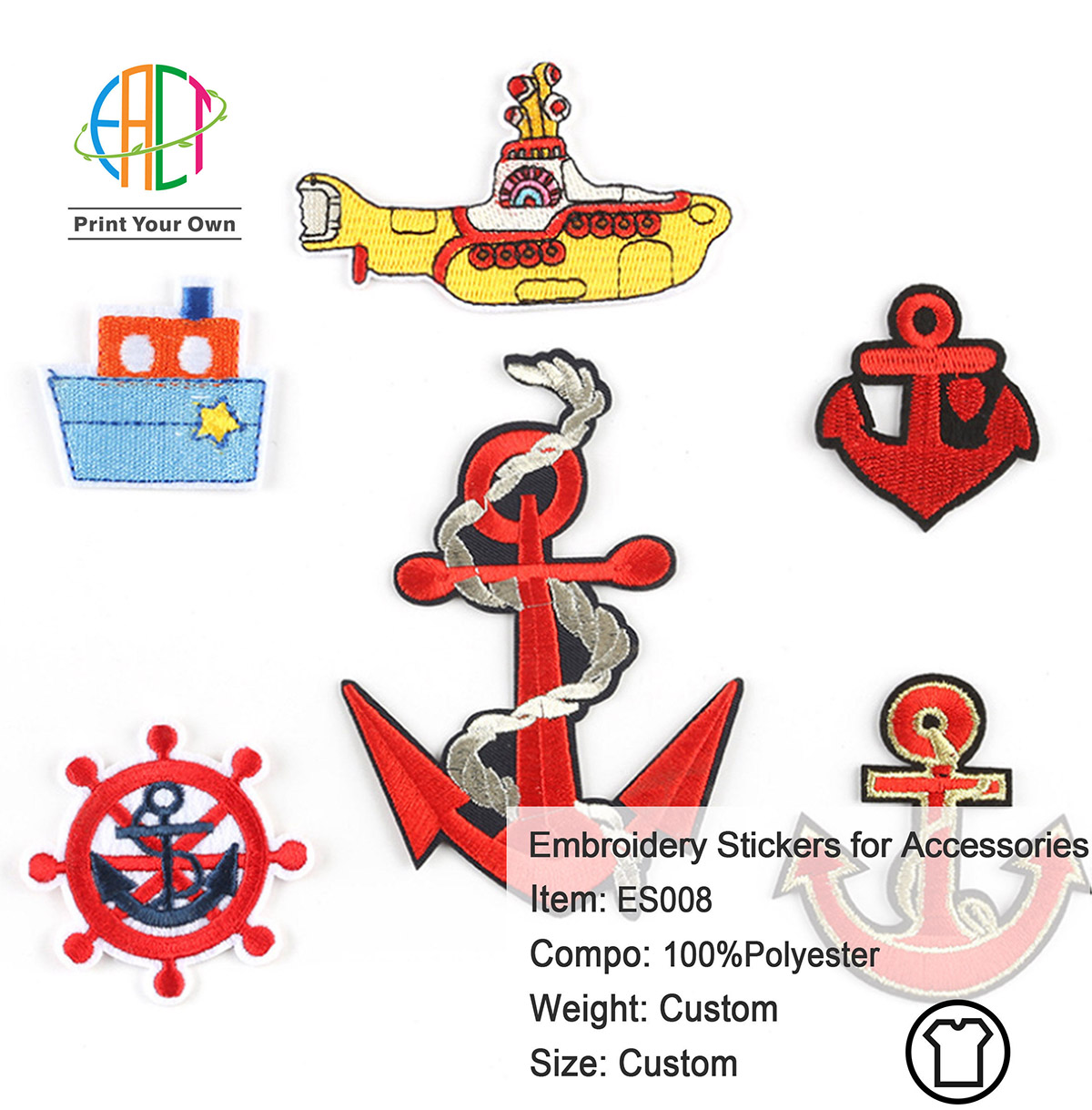 Customized Cartoon Embroidery Stickers for Clothes Accessories