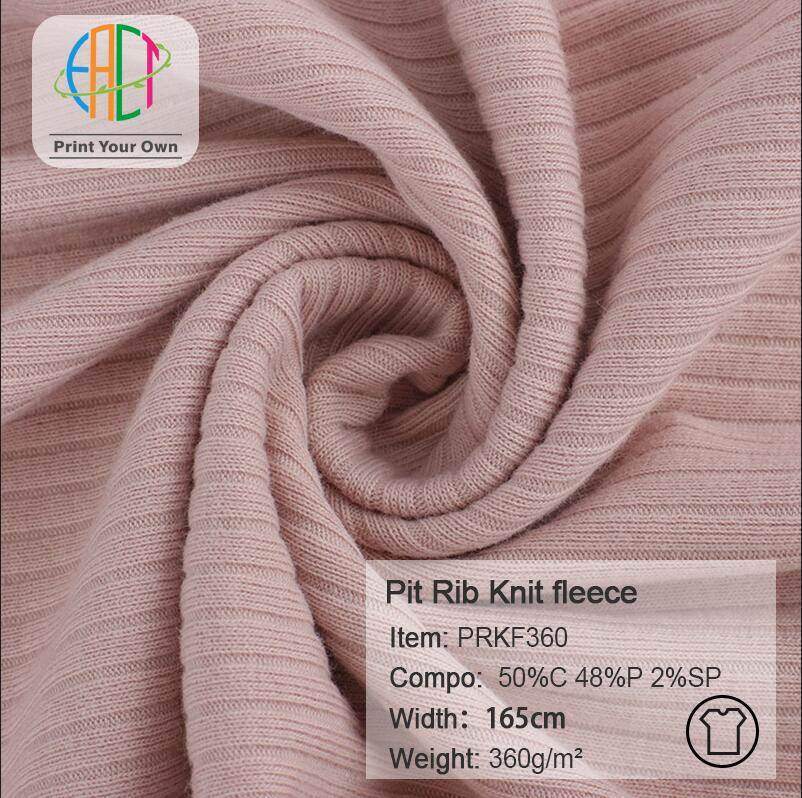 Pit Rib Knit fleece Fabric Stock Cotton Knit Plain Fabric Stock | China ...