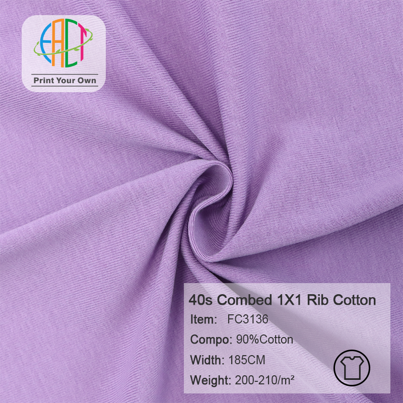 1X1 Rib Cotton | Solid Rib knit Fabric