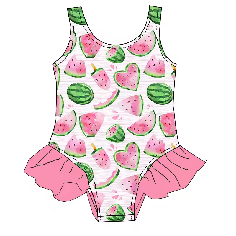 Custom Kid Girl One Piece Sleeveless Swimsuit | Personalized Apparel