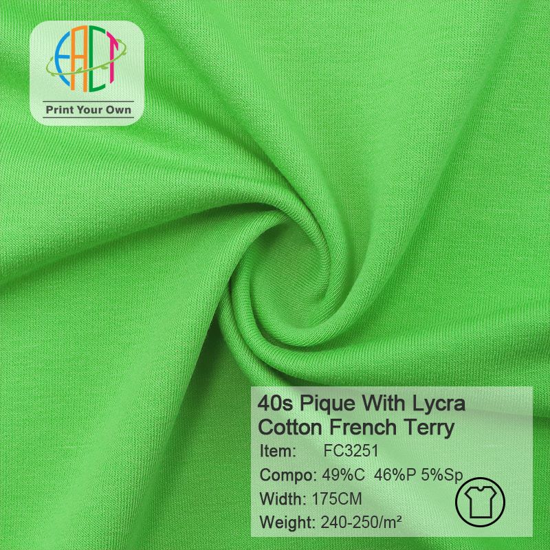 Pique With Lycra Cotton French Terry | Sewing Knit Fabric